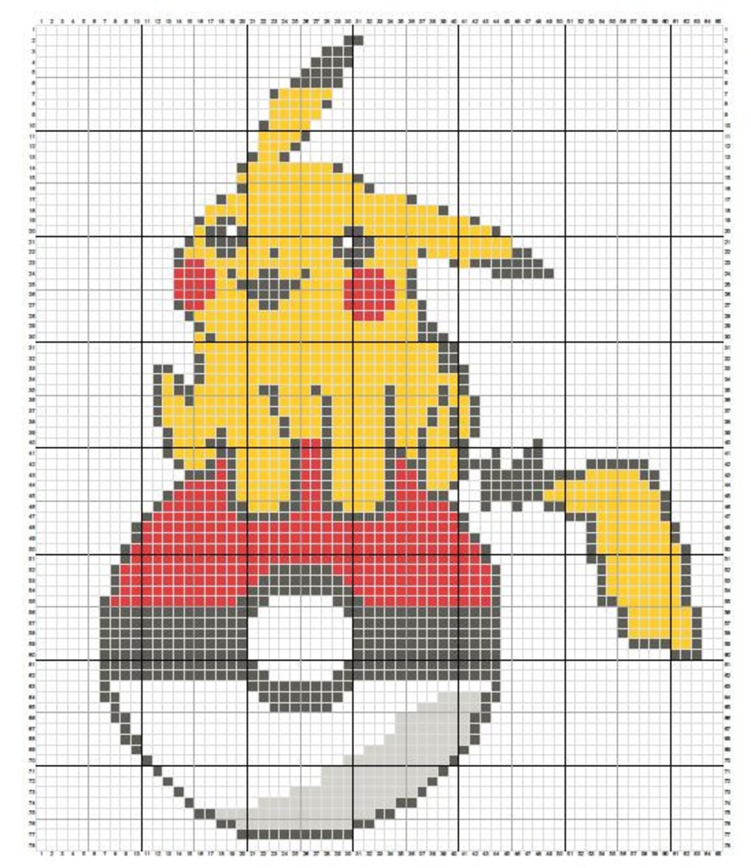 Retro Pikachu Cross Stitch Pattern - Etsy