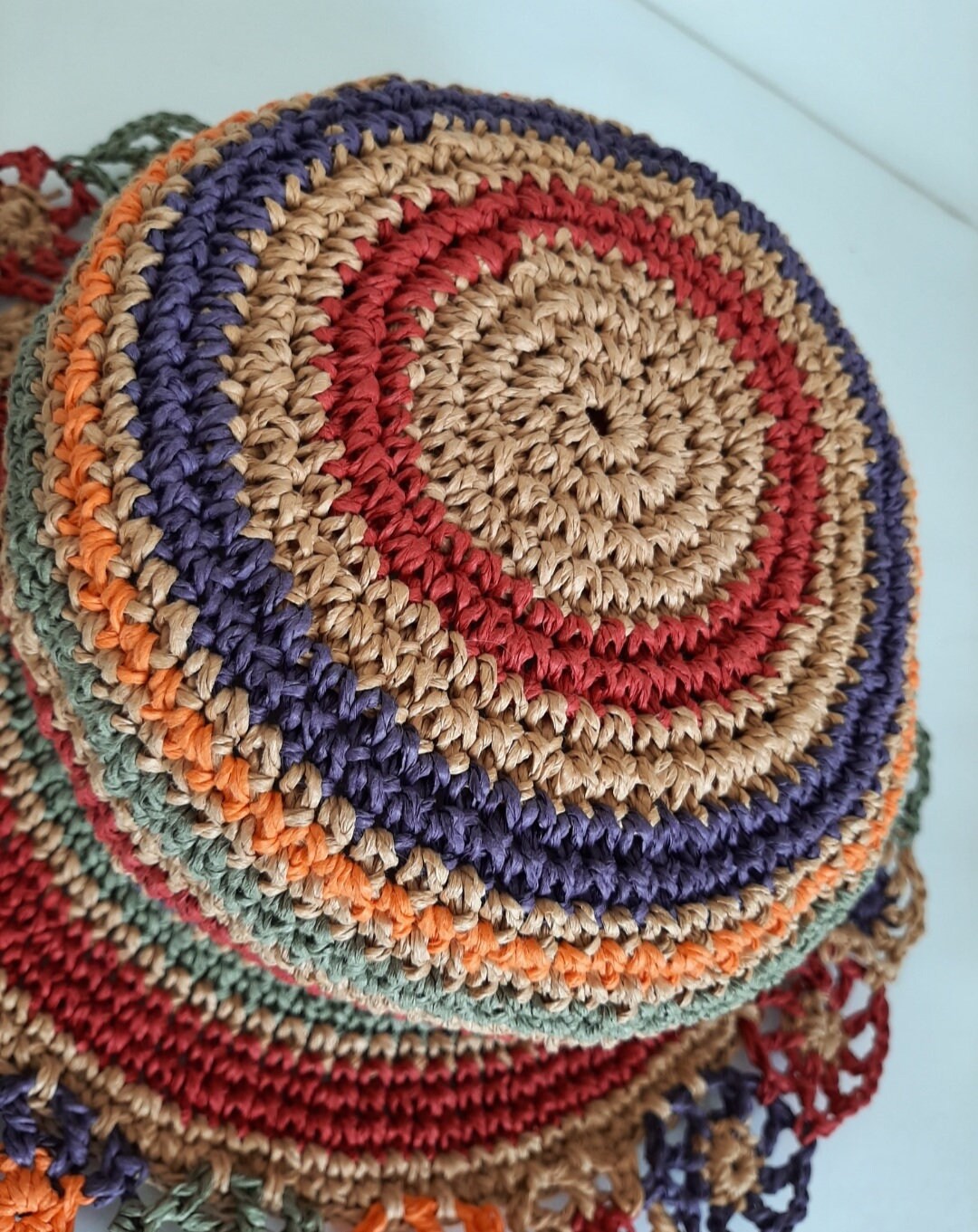 Bohemian Design Hat, Summer Hat, Straw Hat, Handmade Gift, Vintage Hat ...