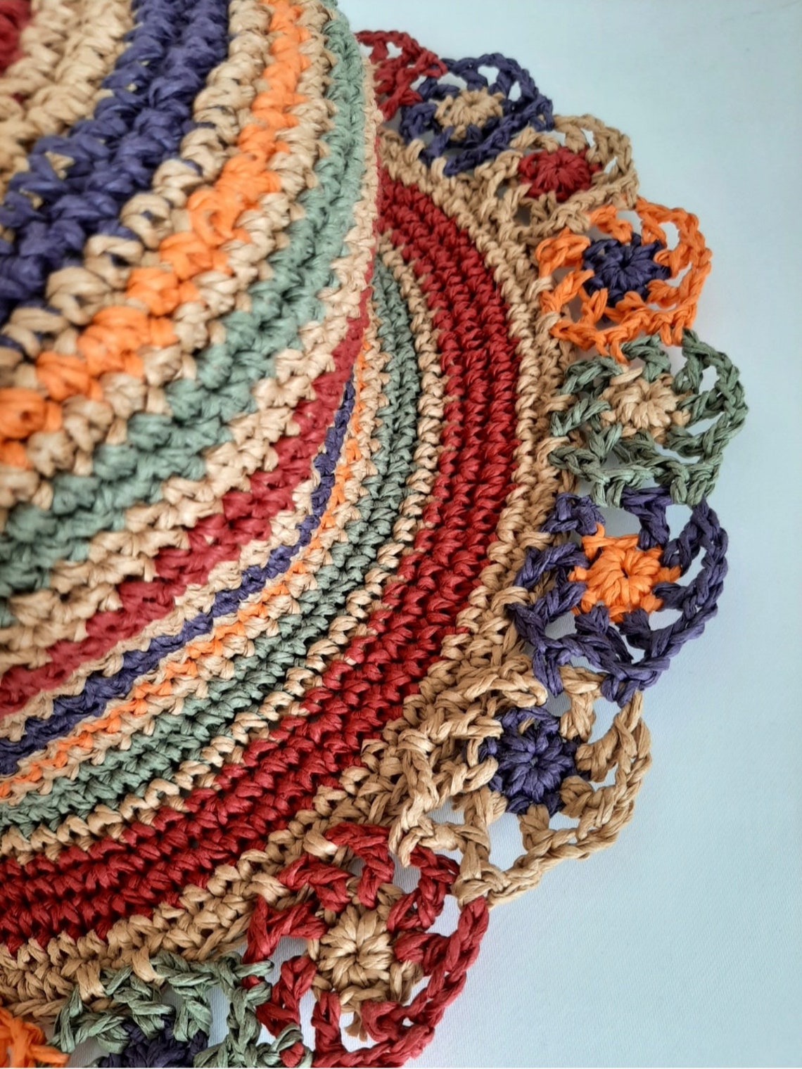 Bohemian Design Hat, Summer Hat, Straw Hat, Handmade Gift, Vintage Hat ...