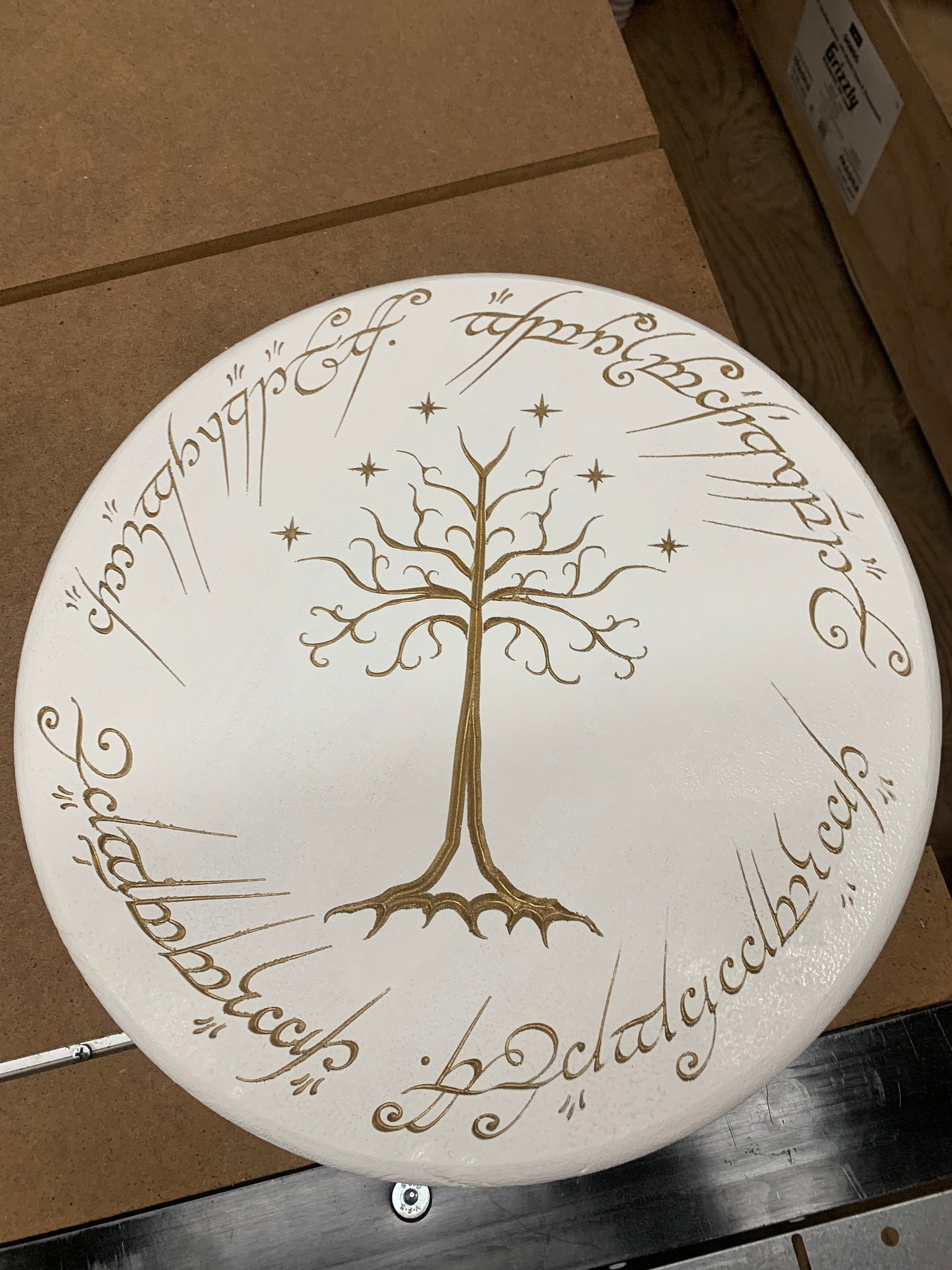 Lord of the Rings Trees of Valinor laurelin Custom Carved Wood Plaque ...