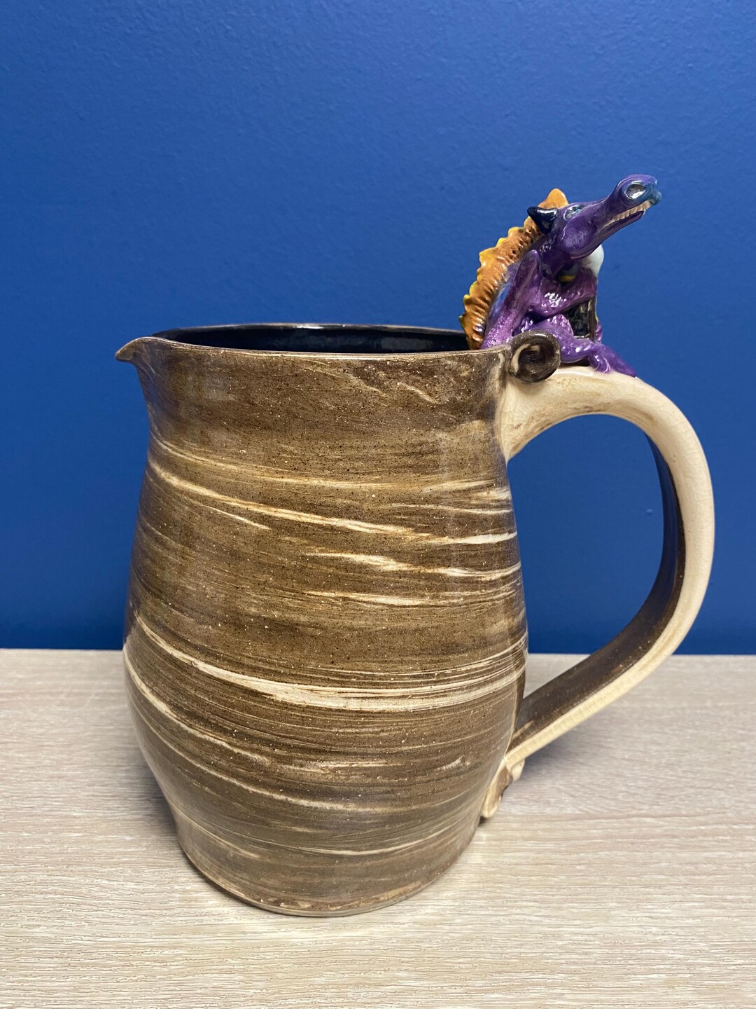 Pottery Pitcher With Dragon - Etsy