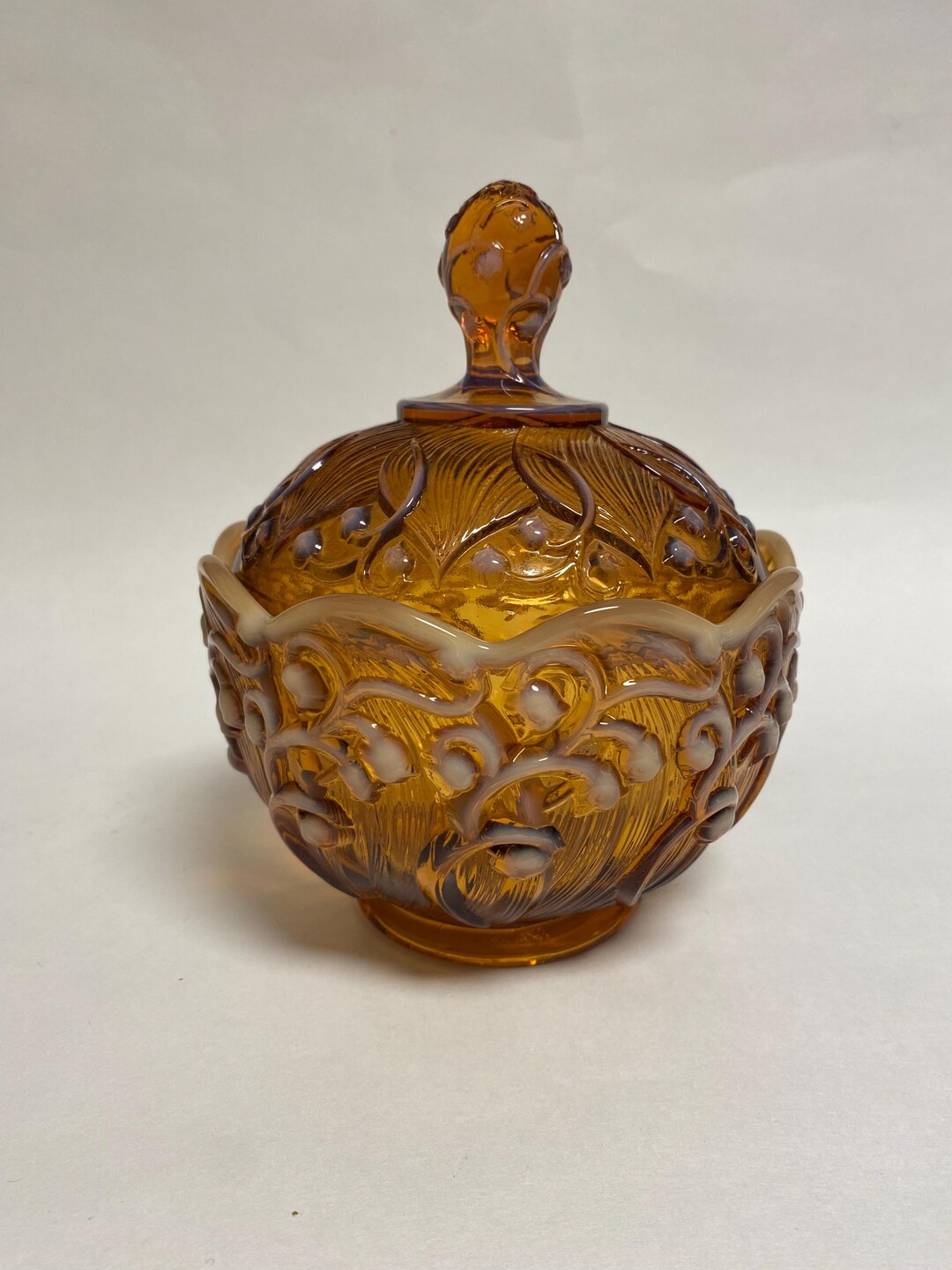 Fenton Lily of the Valley Candy Compote - Etsy