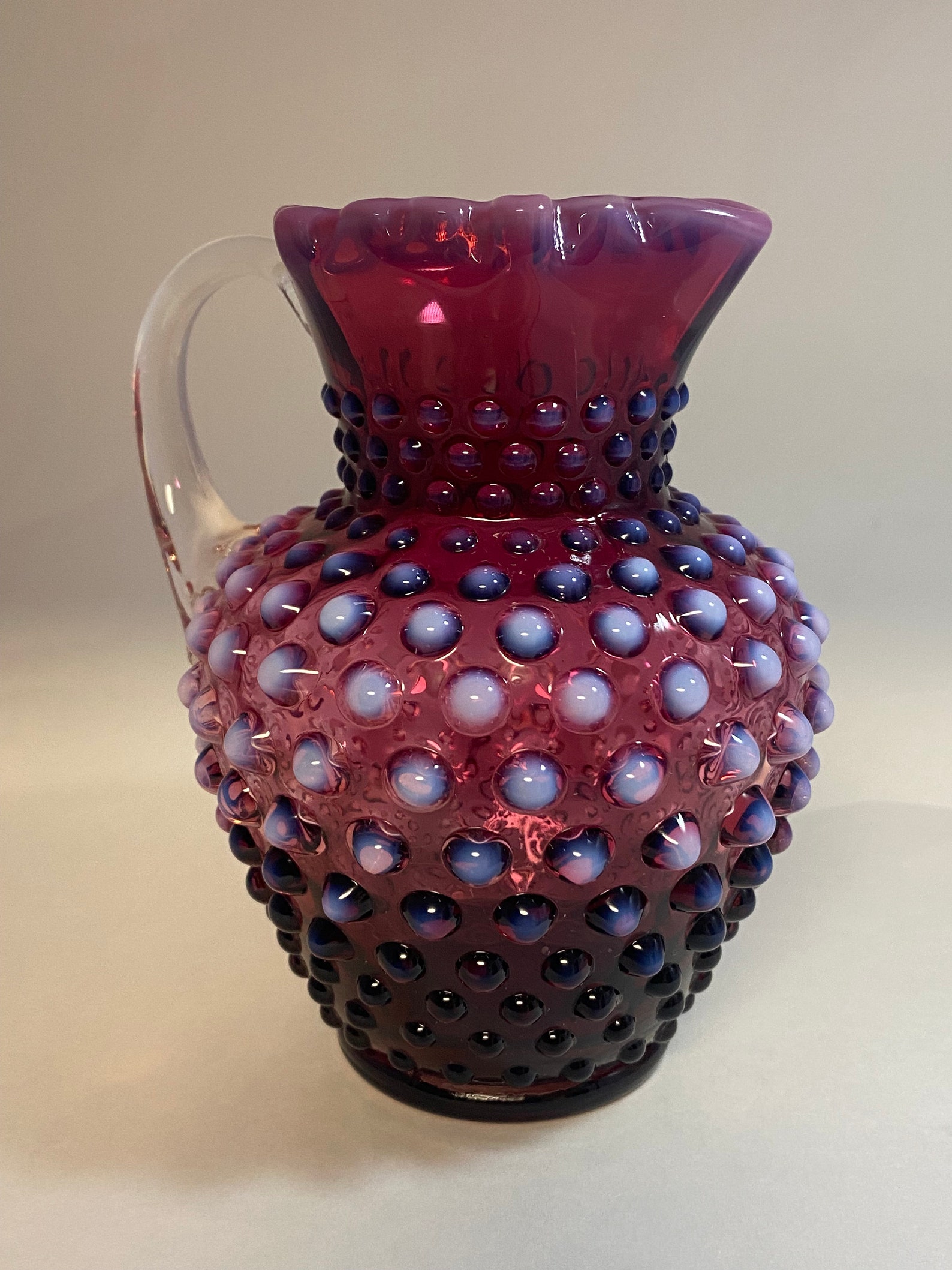 Fenton Plum Opalescent Syrup Pitcher - Etsy