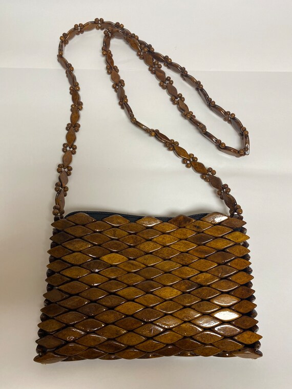 Wood tile crossbody purse - Gem