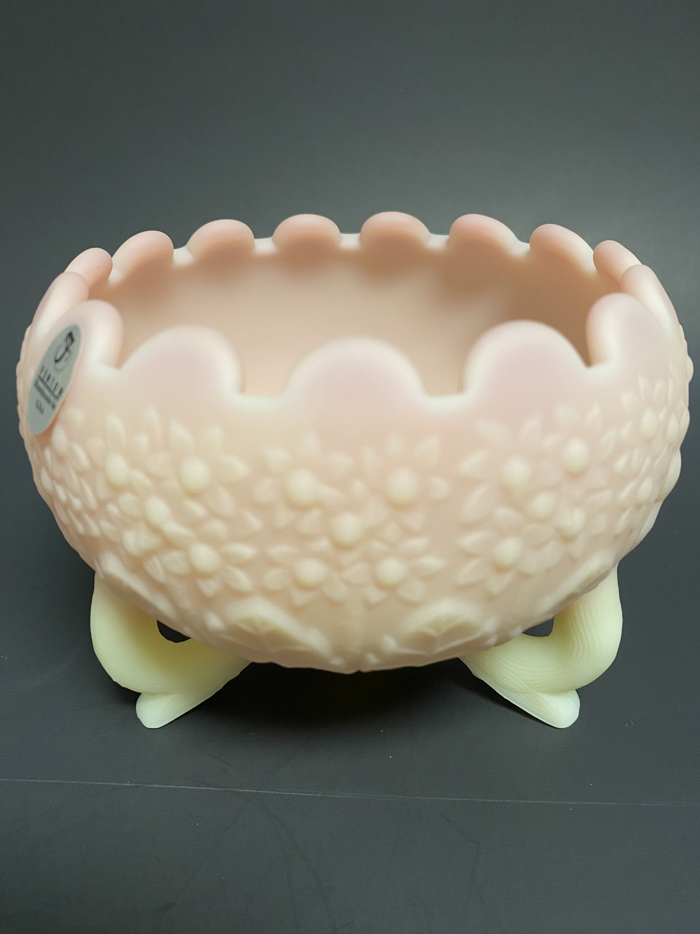 Fenton Flowers Burmese Rose Bowl - Etsy