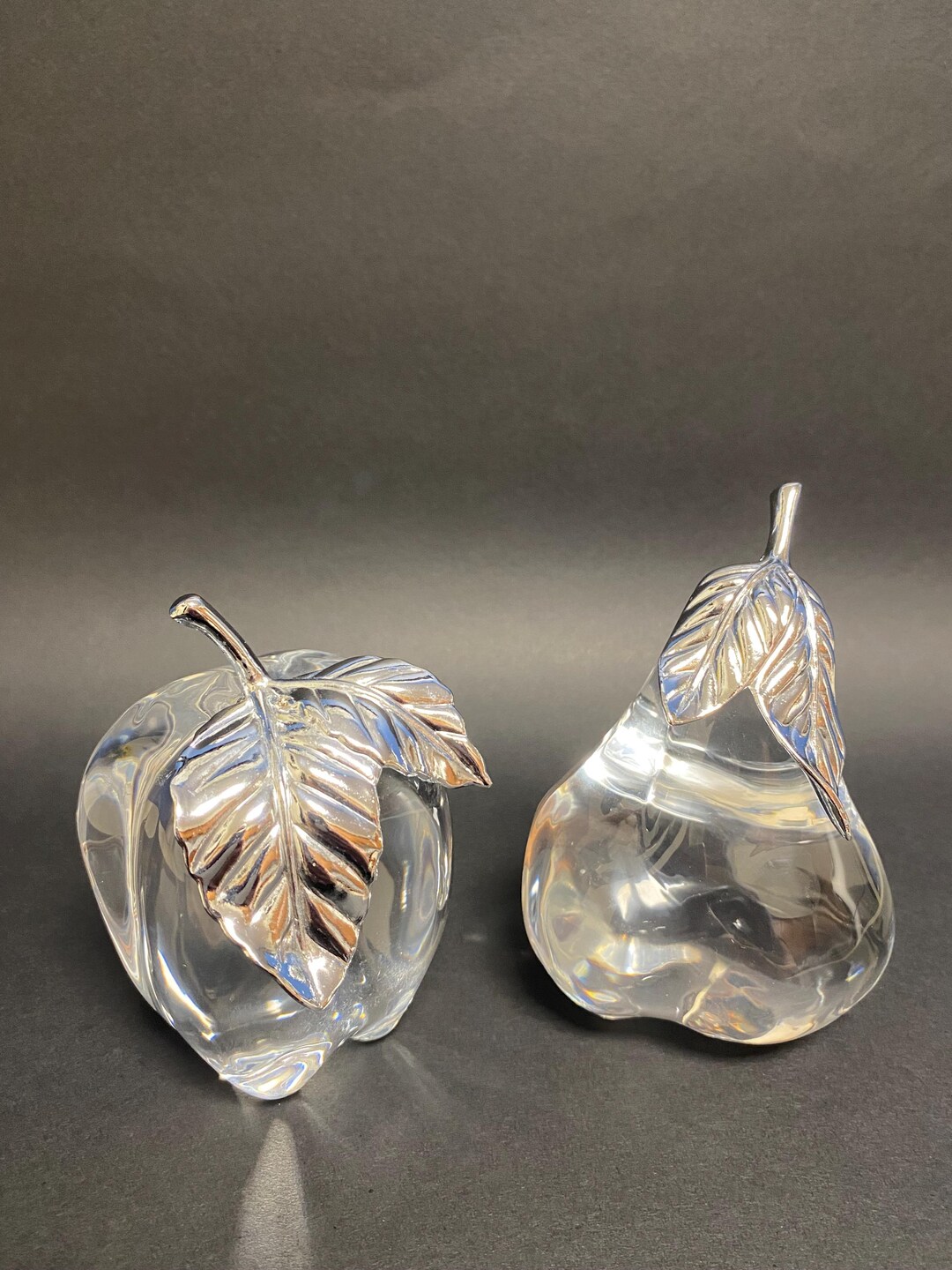Lucite Apple & Pear Sculptures - Etsy