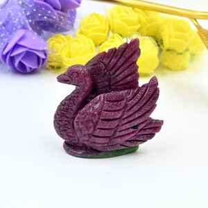 Natural Ruby Carving Duck Idol Beautiful Hand Carving Ruby Stone Ruby ...