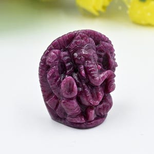 Natural Ruby Ganesha Idol, Lord Hindu God of Success, Pink Ganesh ...