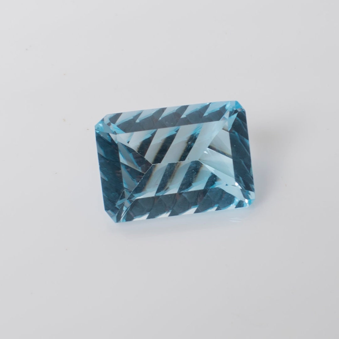 Natural Sky Topaz Octagon Concave Cut 14x10 Mm 8.20 Cts Faceted Loose ...