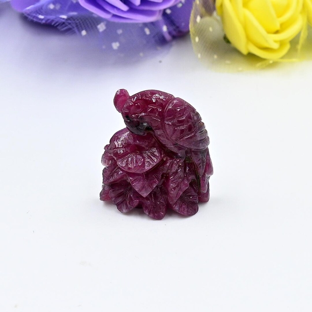 Handmade Ruby Bird Carving Natural Untreated Pink Ruby Hand Carved Bird ...