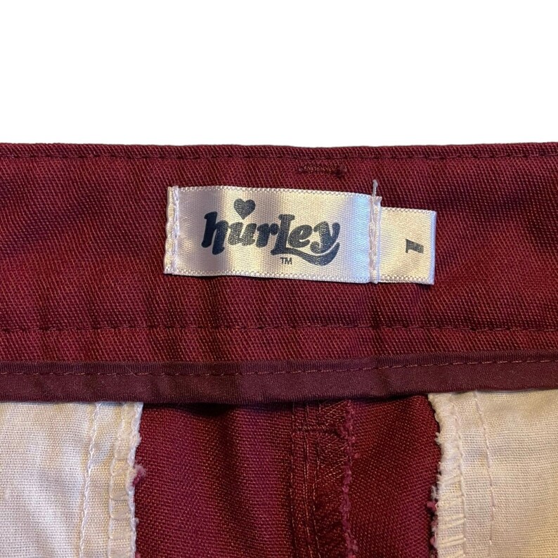 Vintage 90s Hurley Burgundy Low Rider Chino Shorts Women Skater Surf ...