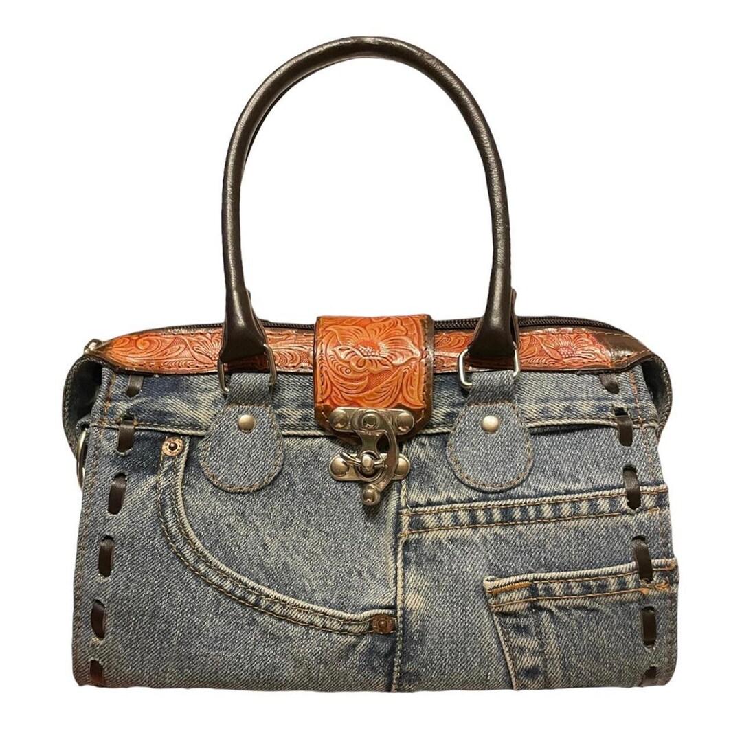 NEW Hand & Heart Custom-made Leather and Vintage Levis Handbag - Etsy