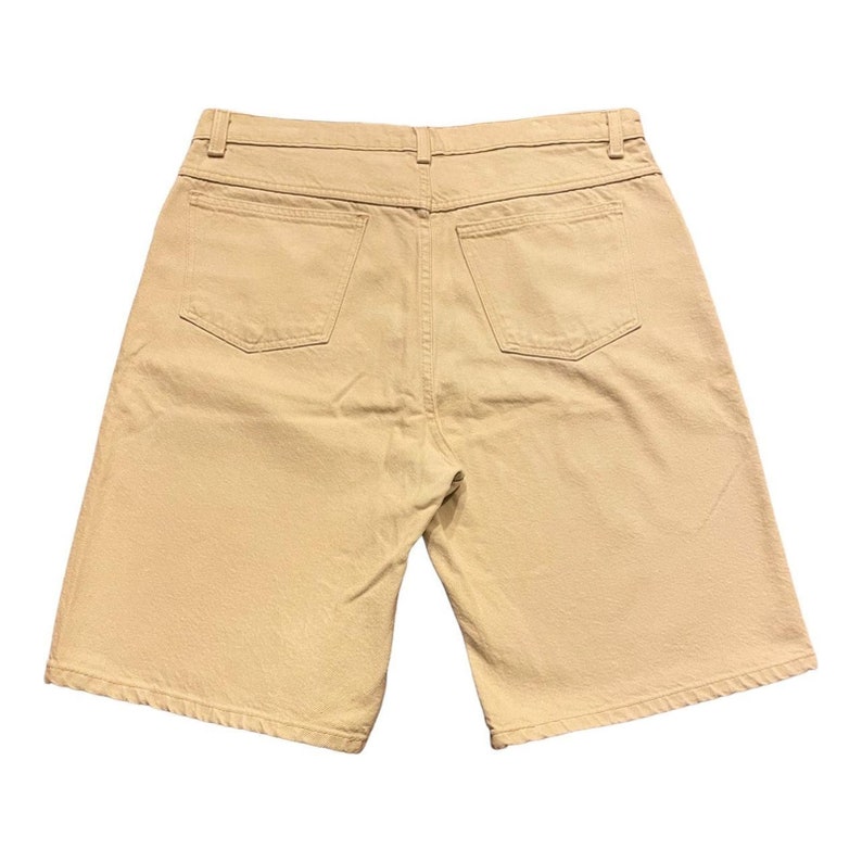 Vintage 90s Y2K Cream Tan Baggy Grunge Streetwear Denim Jorts Size 36 ...