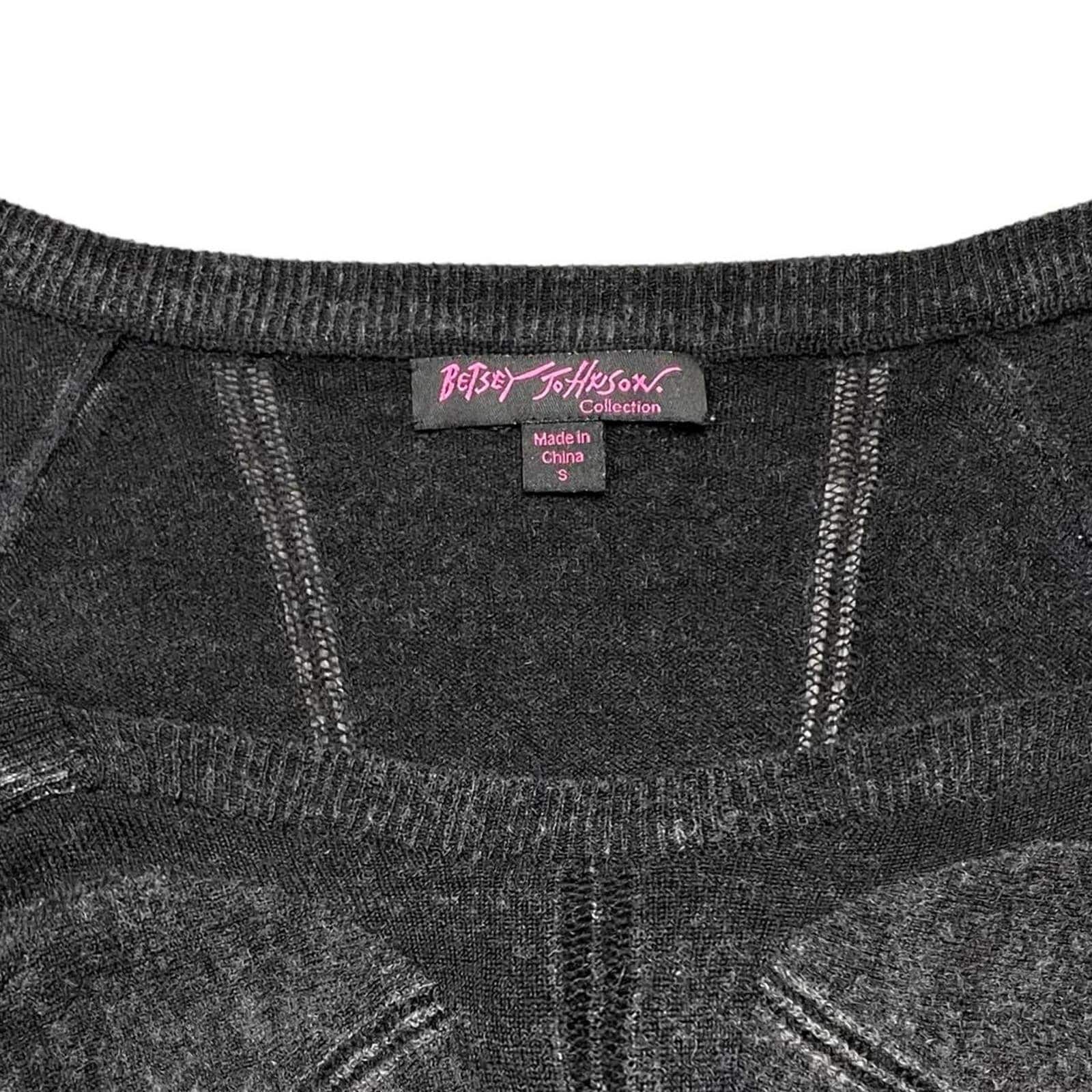 RARE Betsey Johnson Punk Goth Rocker 100% Wool Skeleton Sweater Size S ...