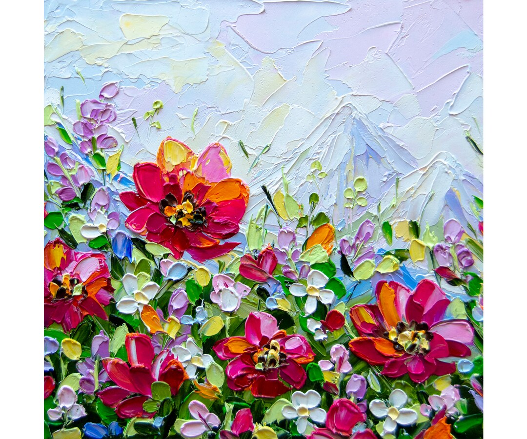 Colorado Artwork Poppy Painting Flower Original Art Oil Impasto Floral ...