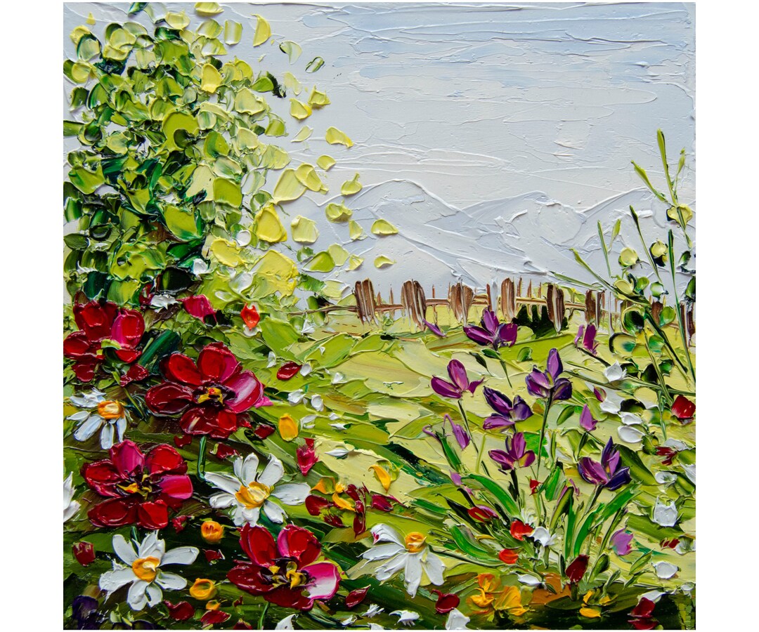 California Painting Poppy Landscape Art Original Oil Impasto Painting ...