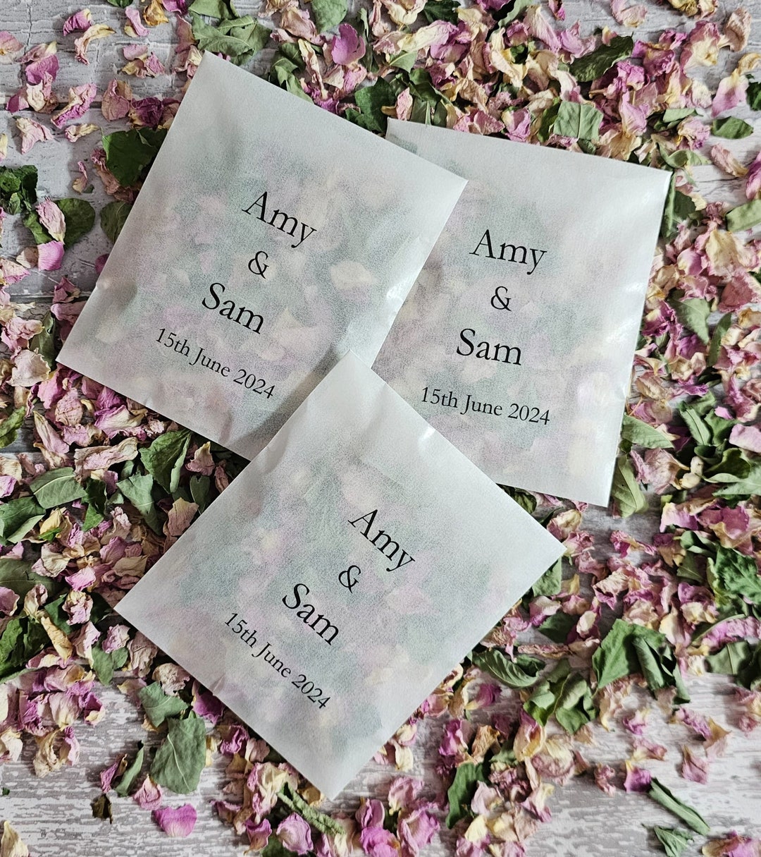 Biodegradable Confetti. Personalised Printed Confetti Packets Filled ...