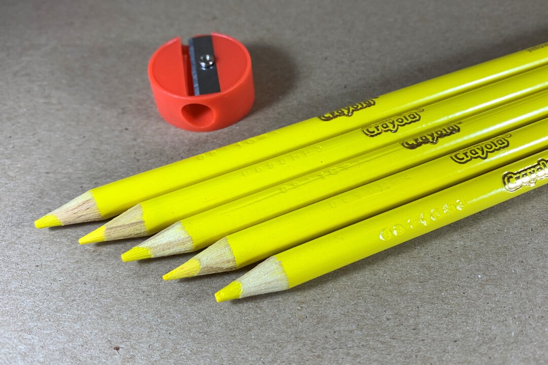 Yellow Crayola Colored Pencils - Set of 5 or With Sharpener - Etsy