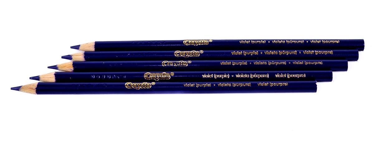 Violet (purple) Crayola Colored Pencils, Set of 5 W/ Sharpener ...
