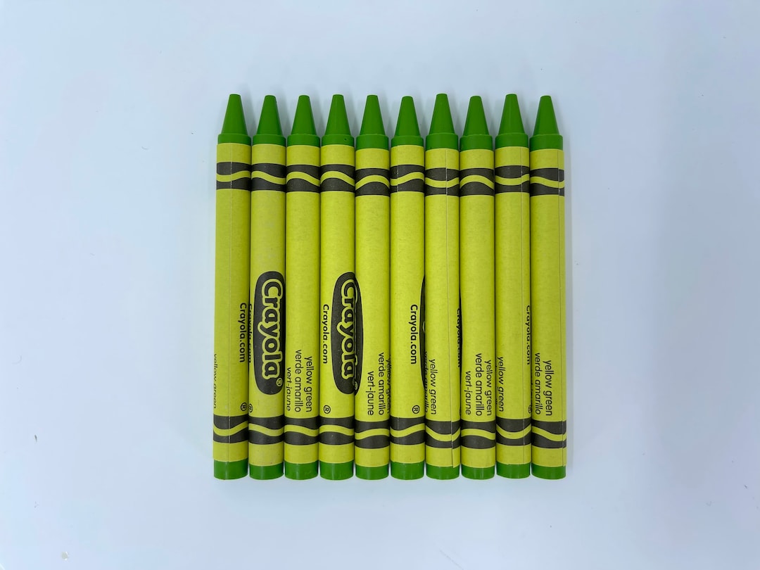 Yellow-green/light Green Crayola Crayons - 10 Pack - Etsy