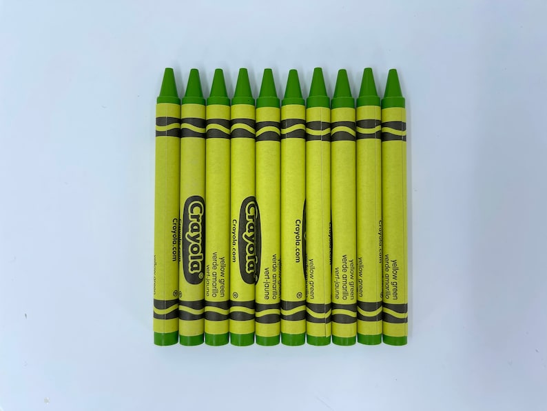 Yellow-green/light Green Crayola Crayons - 10 Pack - Etsy