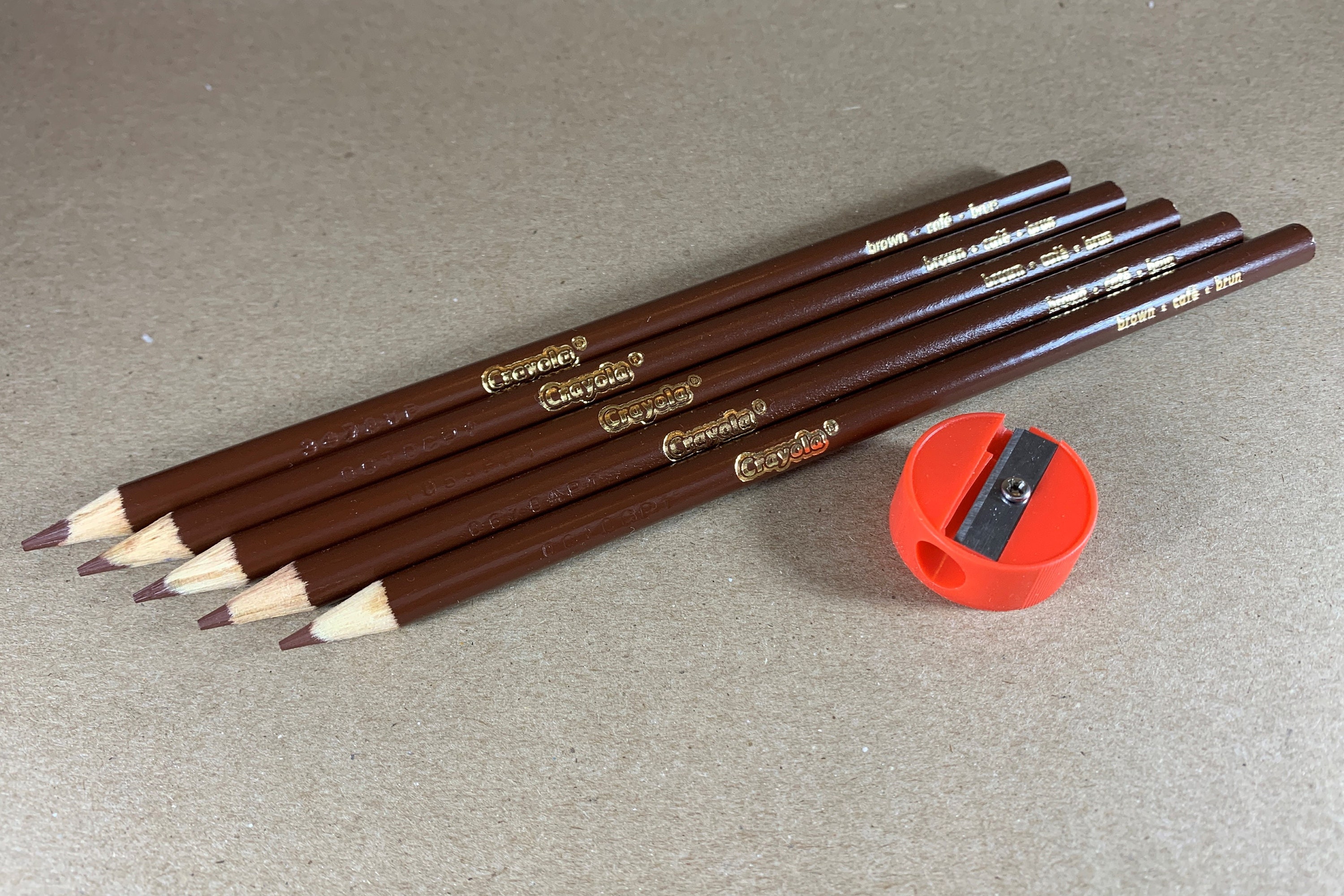 Brown Crayola Colored Pencils Set of 5 or 10 With Sharpener - Etsy