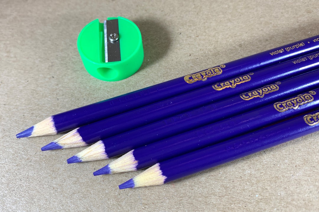 Purple Crayola Colored Pencils - Set of 5 With Sharpener - Etsy