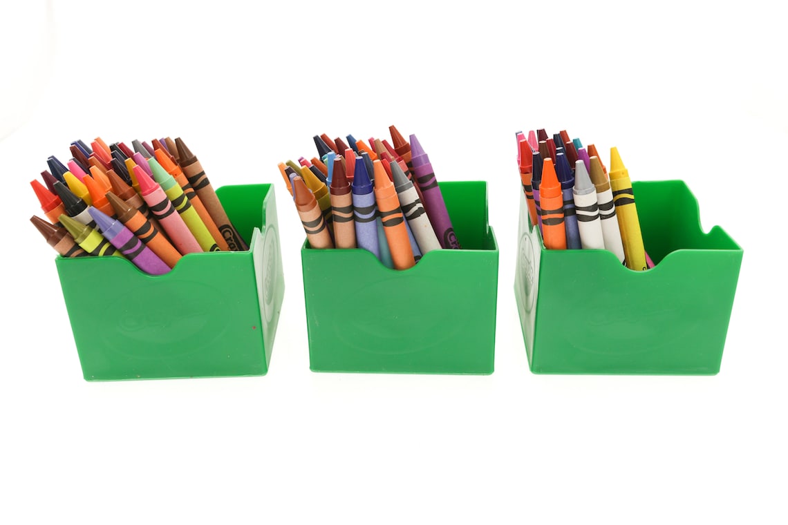 Crayola Crayon Organizer Green Container for Crayons and Art - Etsy