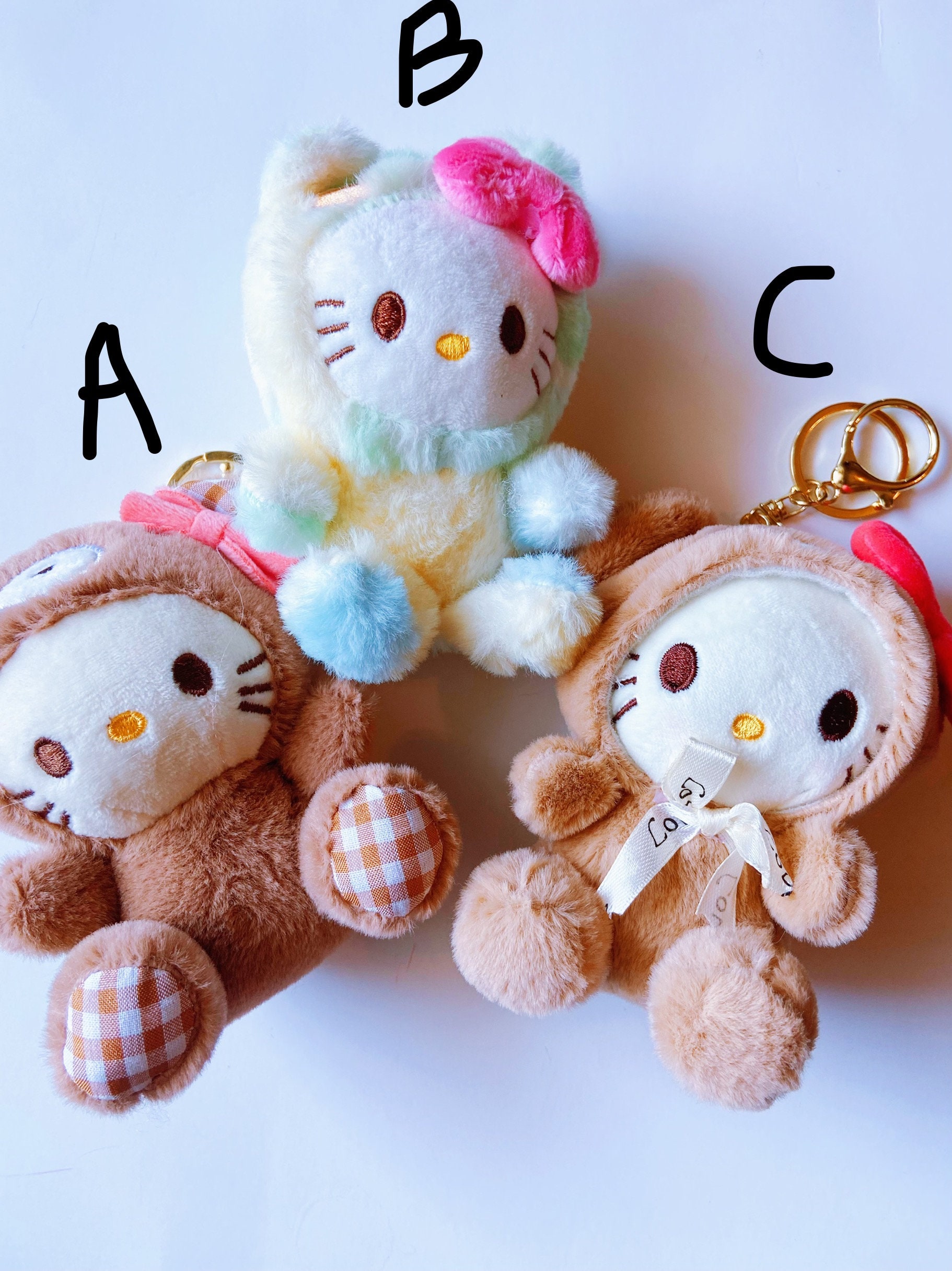 Cute Plush Keychains/kawaii Cat Plush Keychain/hellokitty - Etsy