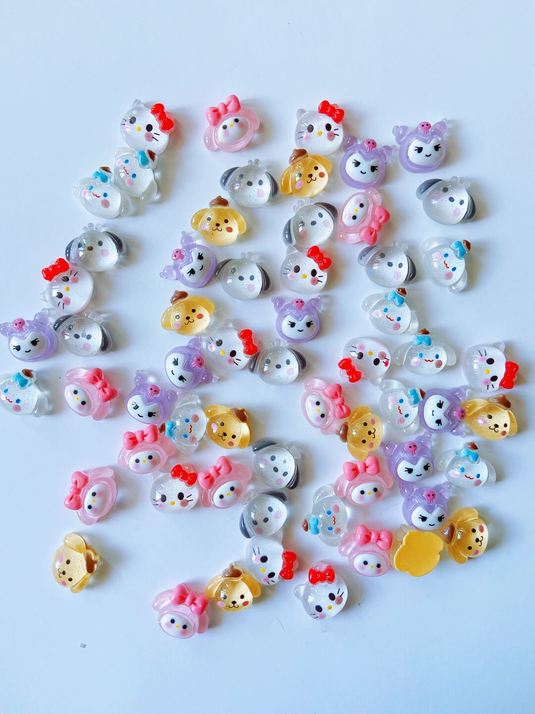 10 Random PCS Assorted Mini Sanrio Friends Resin Charms kawaii Nail ...