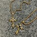 18k Gold Big Cross Necklace Woven Stainless Steel Cross - Etsy