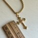 18k Gold Big Cross Necklace Woven Stainless Steel Cross - Etsy