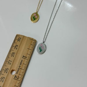 Tulip Necklace Vintage Inspired Flower Gold Stainless Steel Pendant ...