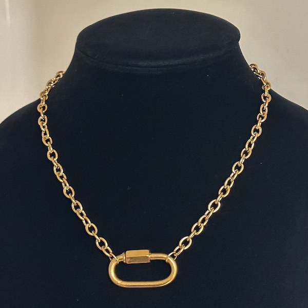 Silver Charm Clip Necklace Carabiner - Etsy