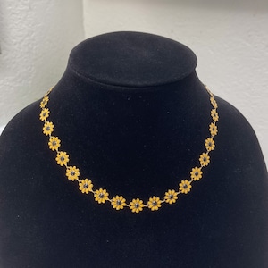 Sunflower 18k Gold Stainless Steel Waterproof Handmade Necklace Flower ...