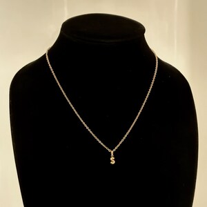 Puffy Initial Mini Bubble Letter Gold Filled Chain Necklace Stainless ...