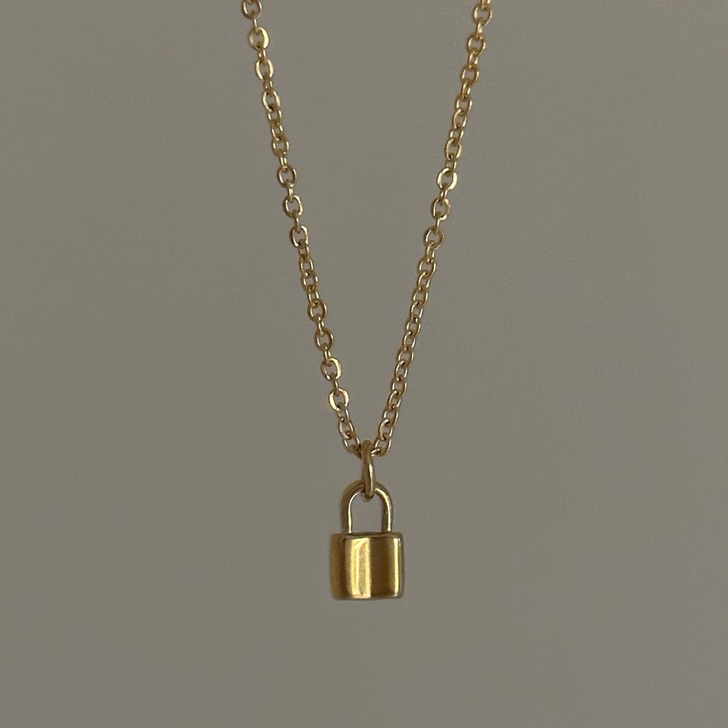 Gold Lock and Chain - Etsy