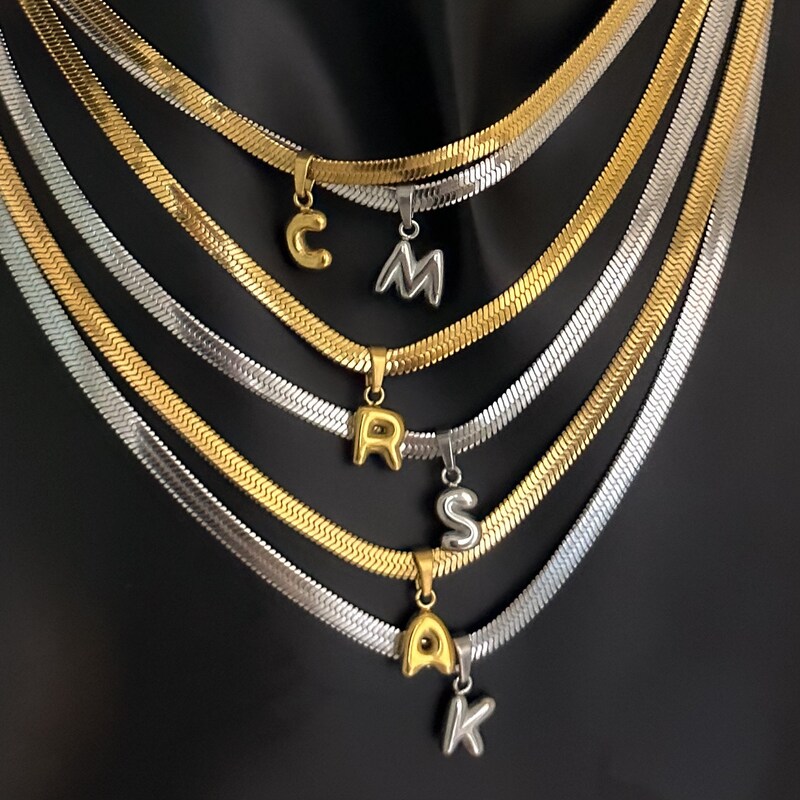 Letter Necklace - Etsy