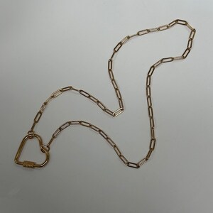 Heart Carabiner Paperclip Chain Link Necklace Silver Stainless Steel ...