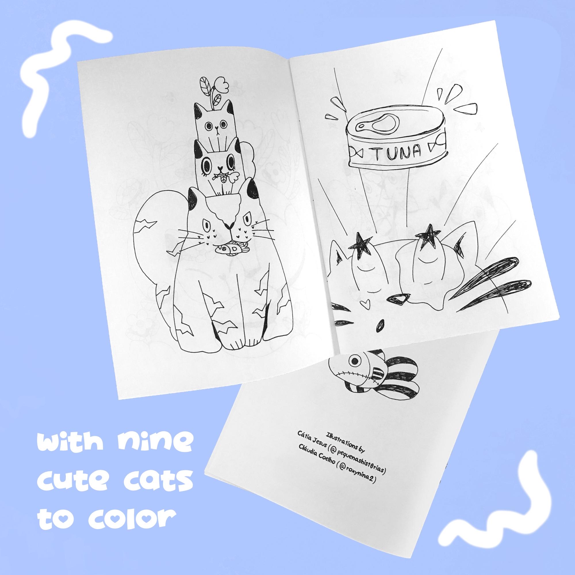 Coloring Kitties | Digital Coloring Zine | Coloring Pages for Kids ...