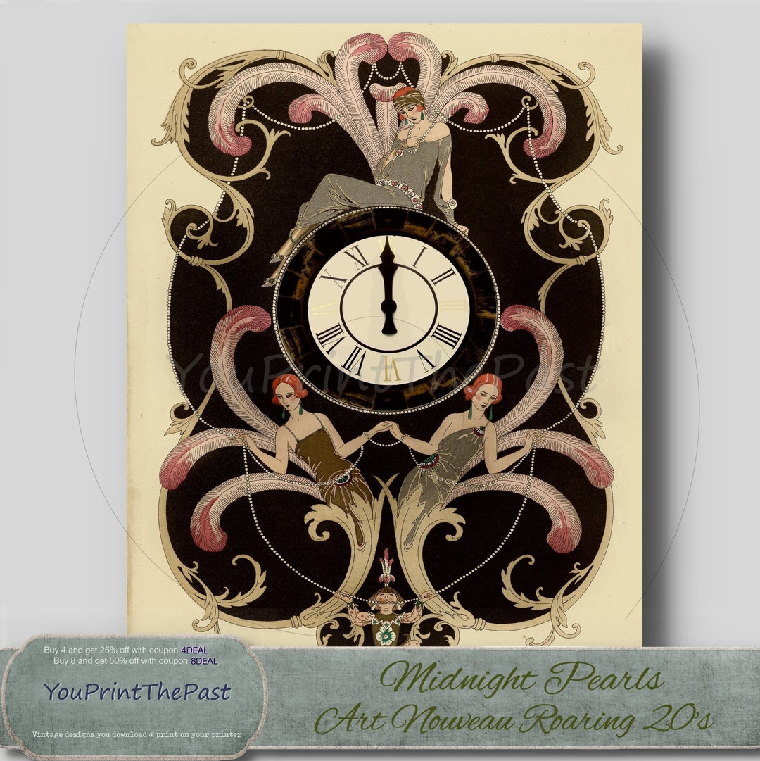 French Fashion Art Nouveau 8.5x11 Vintage Printable Flapper Ephemera ...