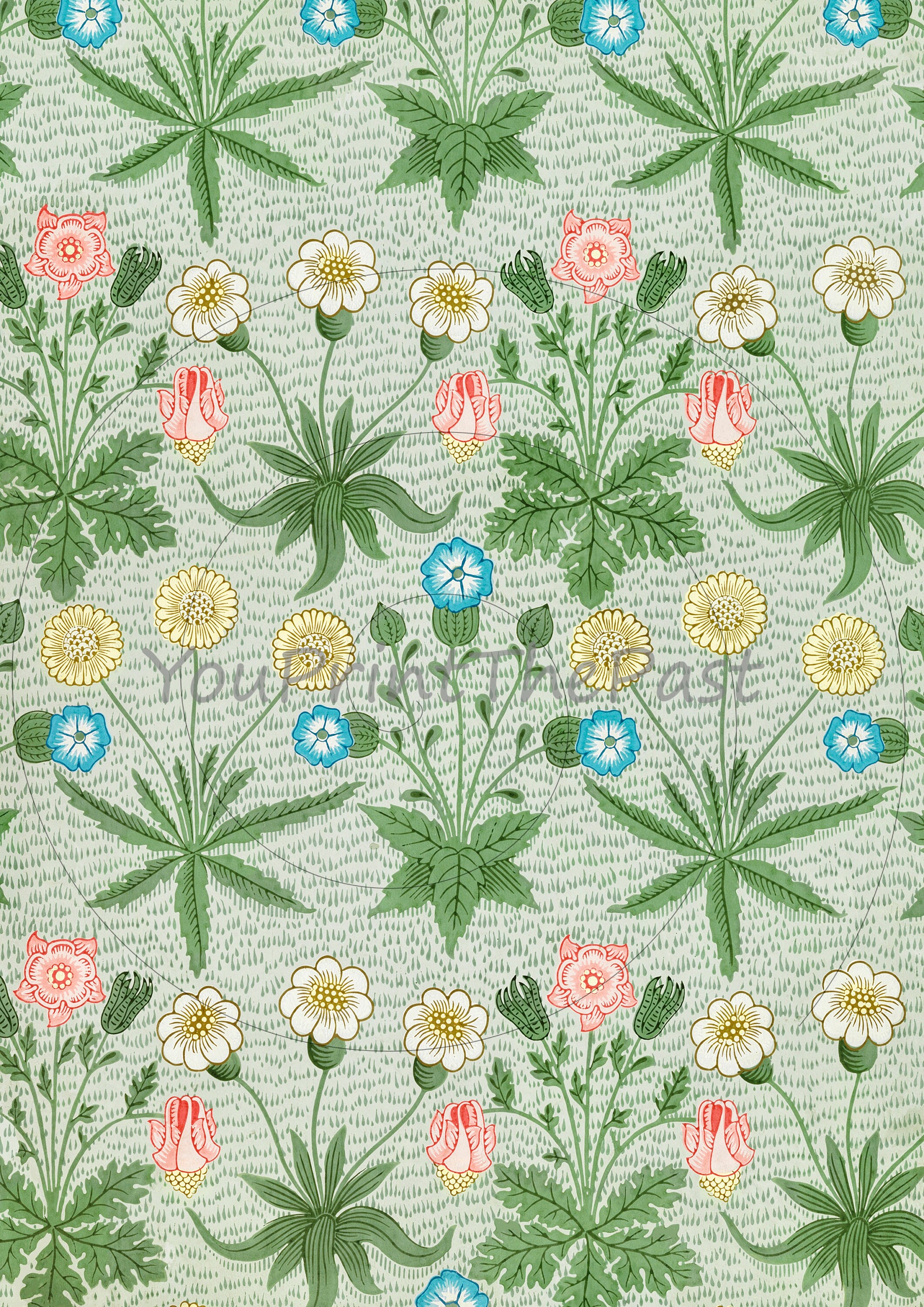 William Morris 3-size Digital Paper. Printable Vintage Daisy Pattern ...