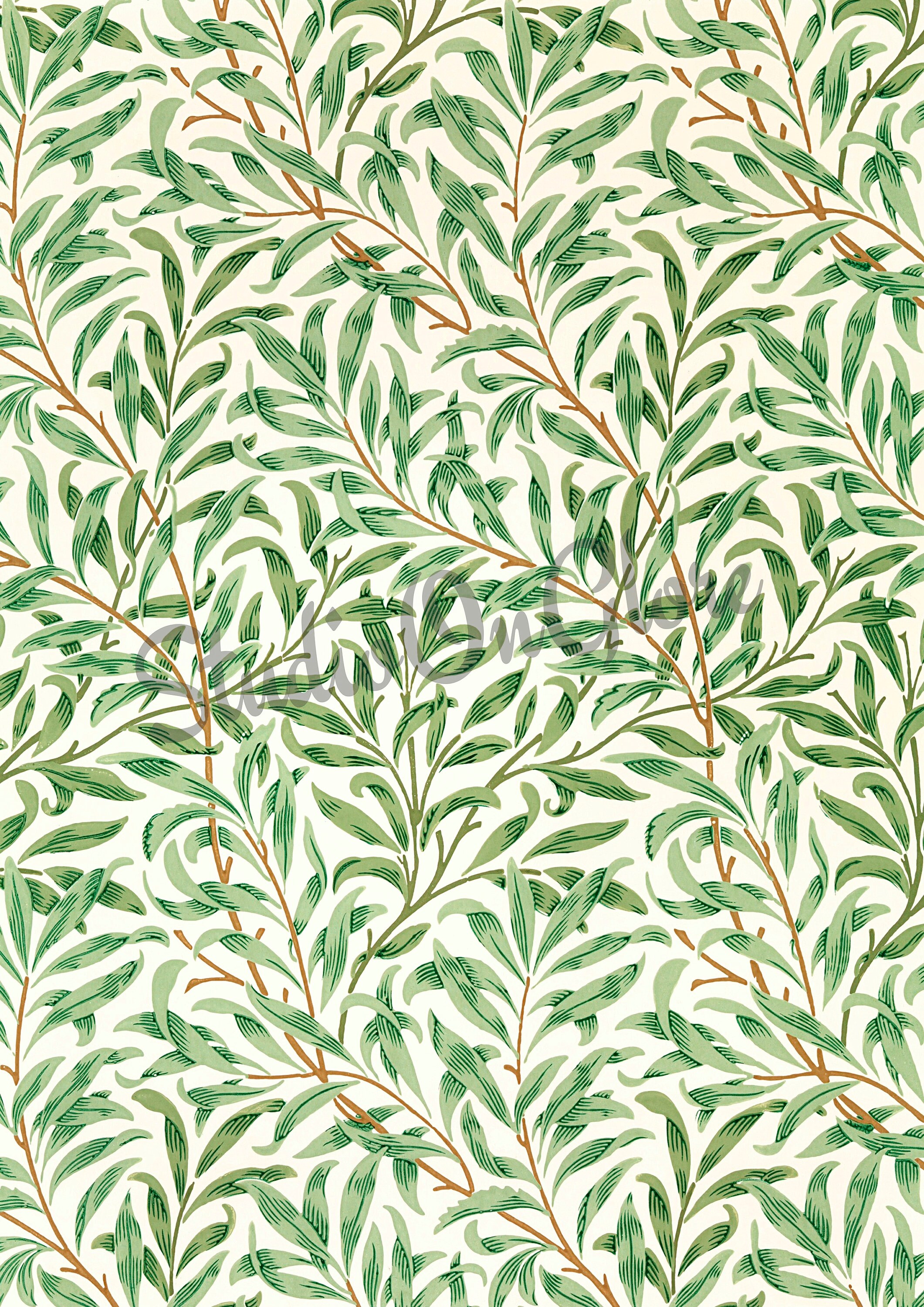 3-sizes William Morris Willow Design. Digital Paper for Home - Etsy