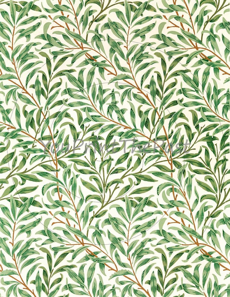 3-sizes William Morris Willow Design. Digital Paper for Home | Etsy
