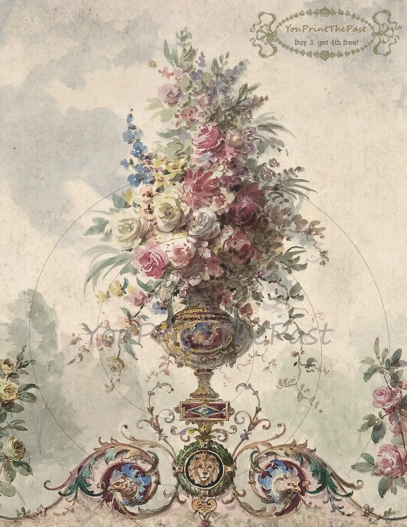 Antique Digital Paper 8.5x11 Printable Ornamental Wall Design. Vintage ...