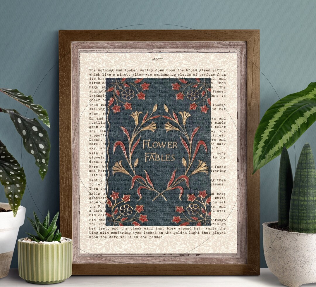 Louisa May Alcott Flower Fables: Printable Book Cover Art for Home ...