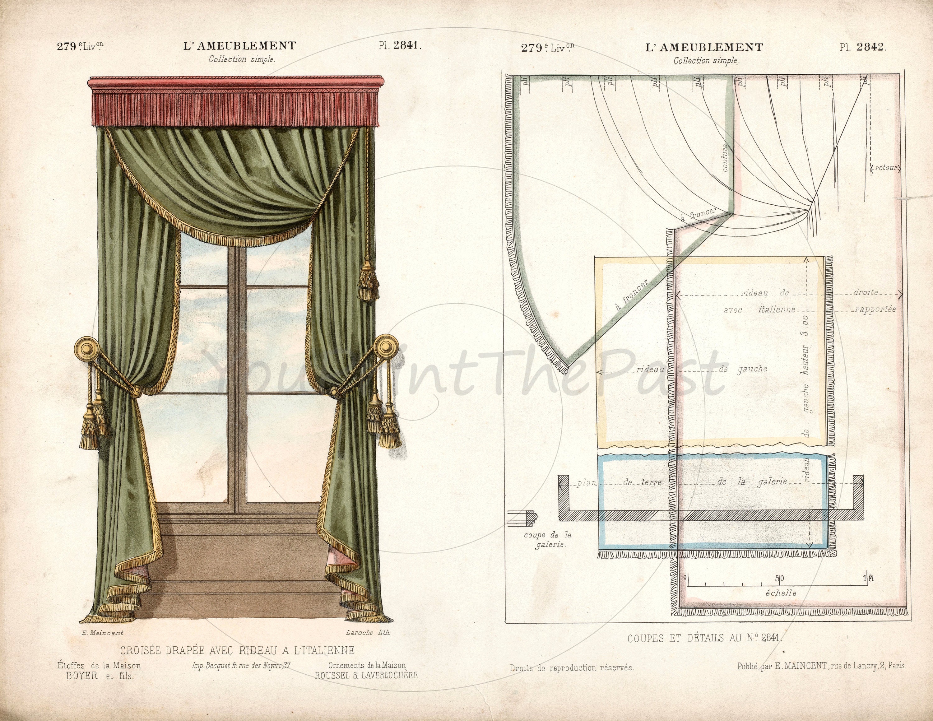 Antique Ephemeral Paper: 8.5x11 Vintage Interior Design Pattern ...
