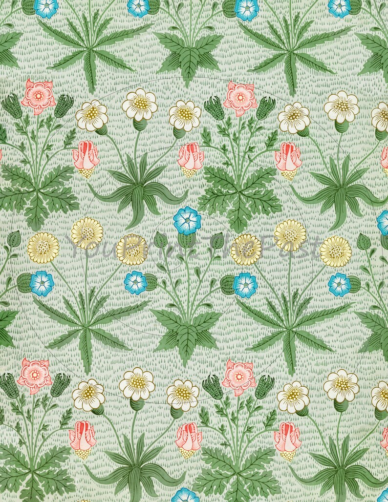 William Morris 3-size Digital Paper. Printable Vintage Daisy Pattern ...