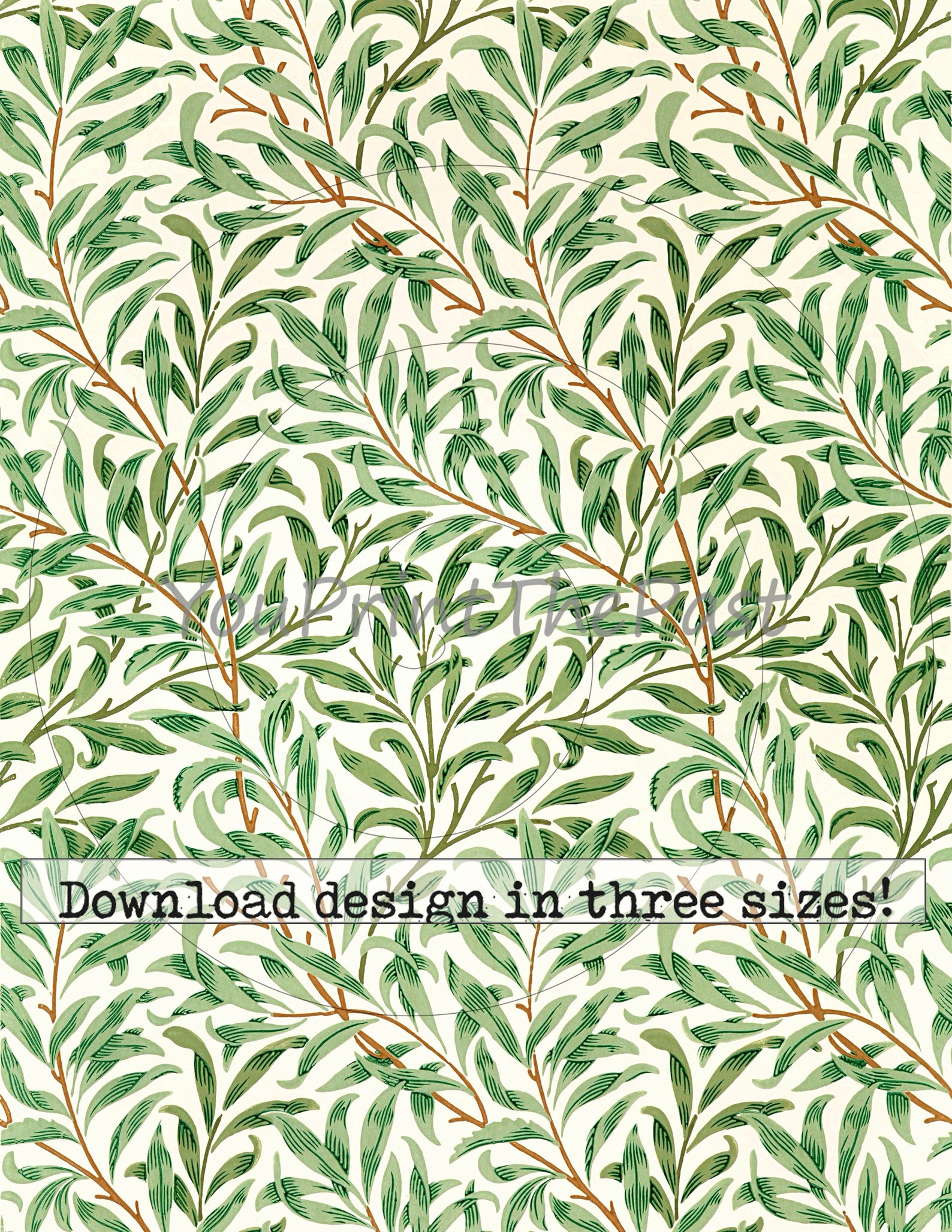3-sizes William Morris Willow Design. Digital Paper for Home | Etsy