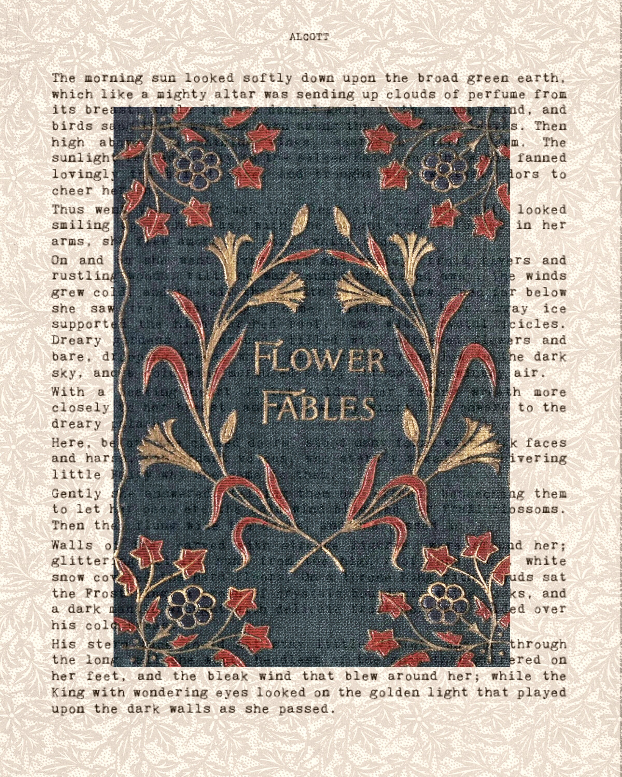 Louisa May Alcott Flower Fables: Printable Book Cover Art for Home ...